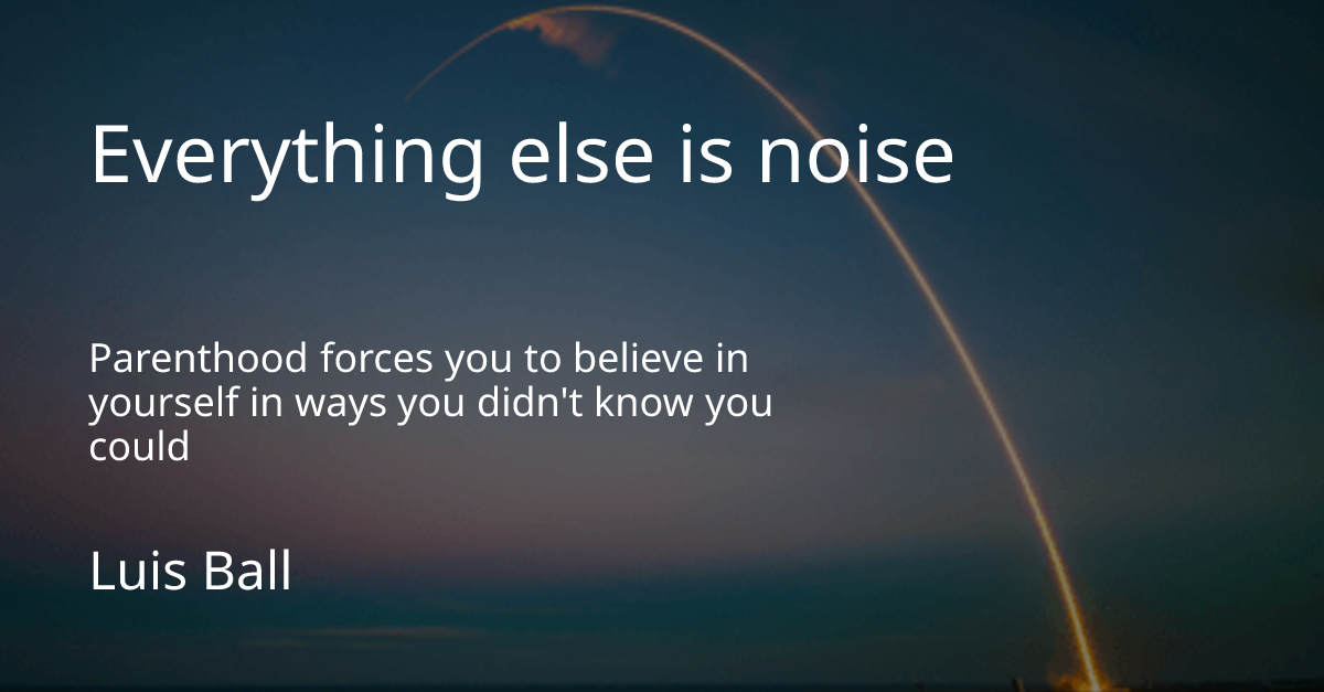 Everything else is noise | Luis Ball